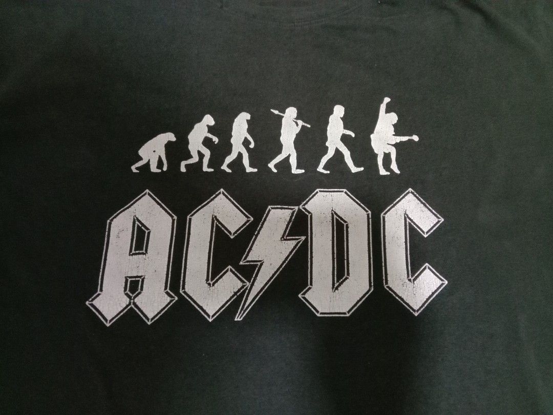 AC/DC Evolution of Rock t-shirt, black, oversized, Men's Fashion, Tops ...