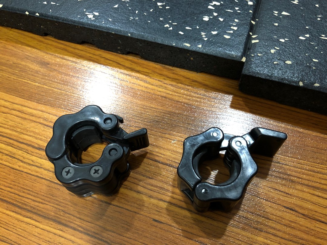 Barbell dumbbell black clip clamps quick release (1 inch) Standard Size, Sports Equipment ...