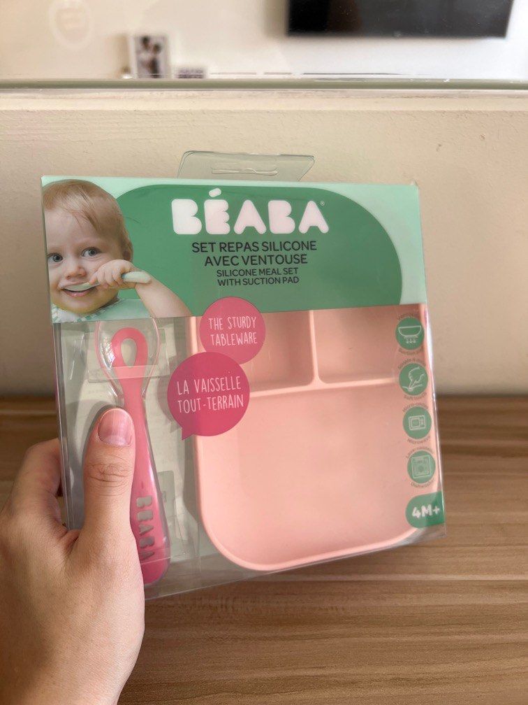 Beaba Silicon Meal Set (Pink), Babies & Kids, Nursing & Feeding ...
