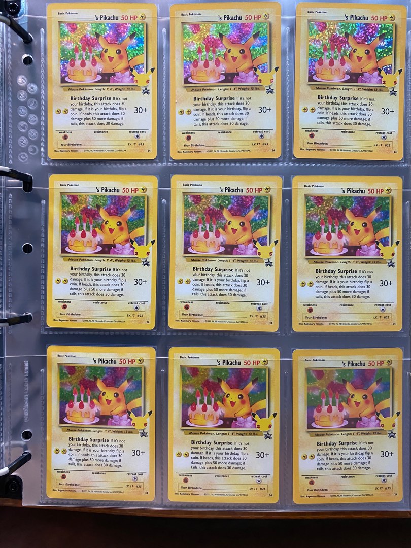 Birthday Pikachu 25th Anniversary Celebrations Pokemon Tcg, Hobbies ...