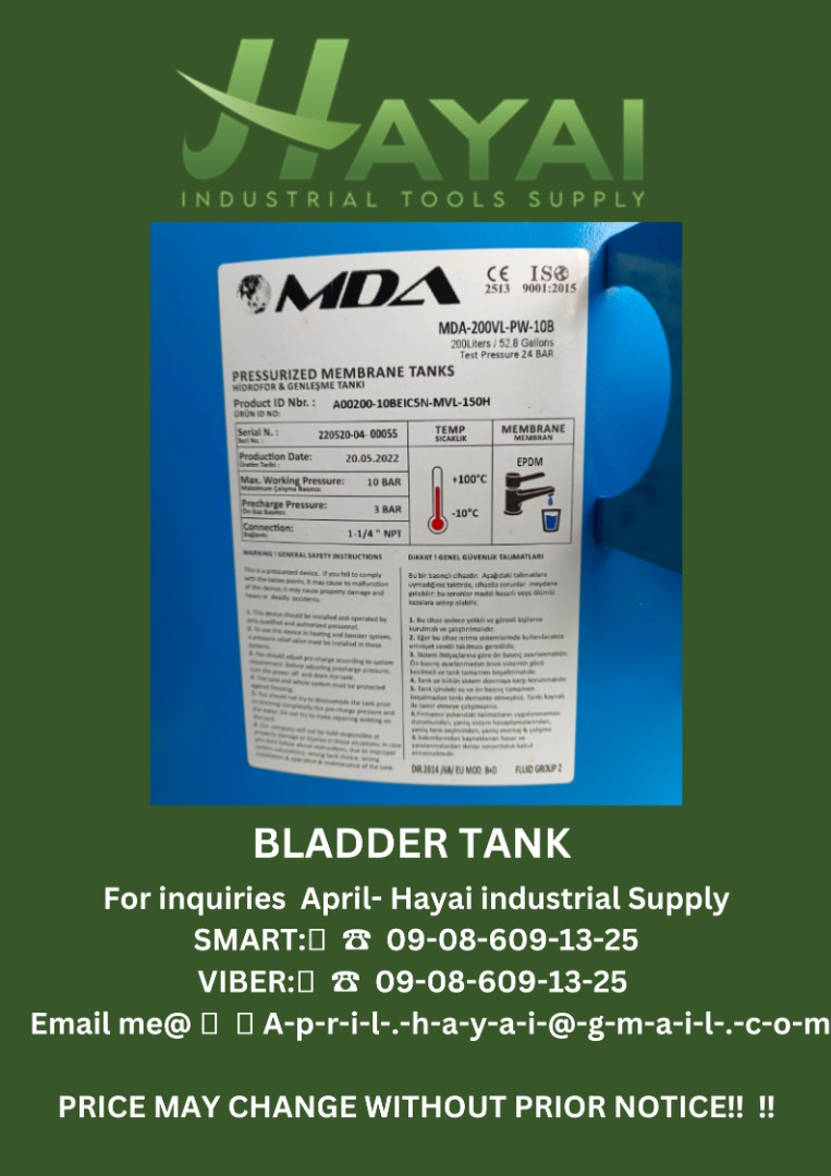 Bladder tank, Commercial & Industrial, Construction Tools & Equipment ...