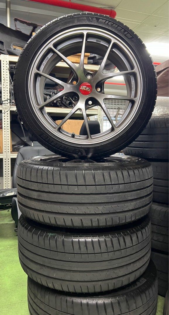 BMW F30/F32 Or Honda FD2R Original BBS Japan Forged 18 Inch Rim w Almost New Michelin PS4 TYRES ...