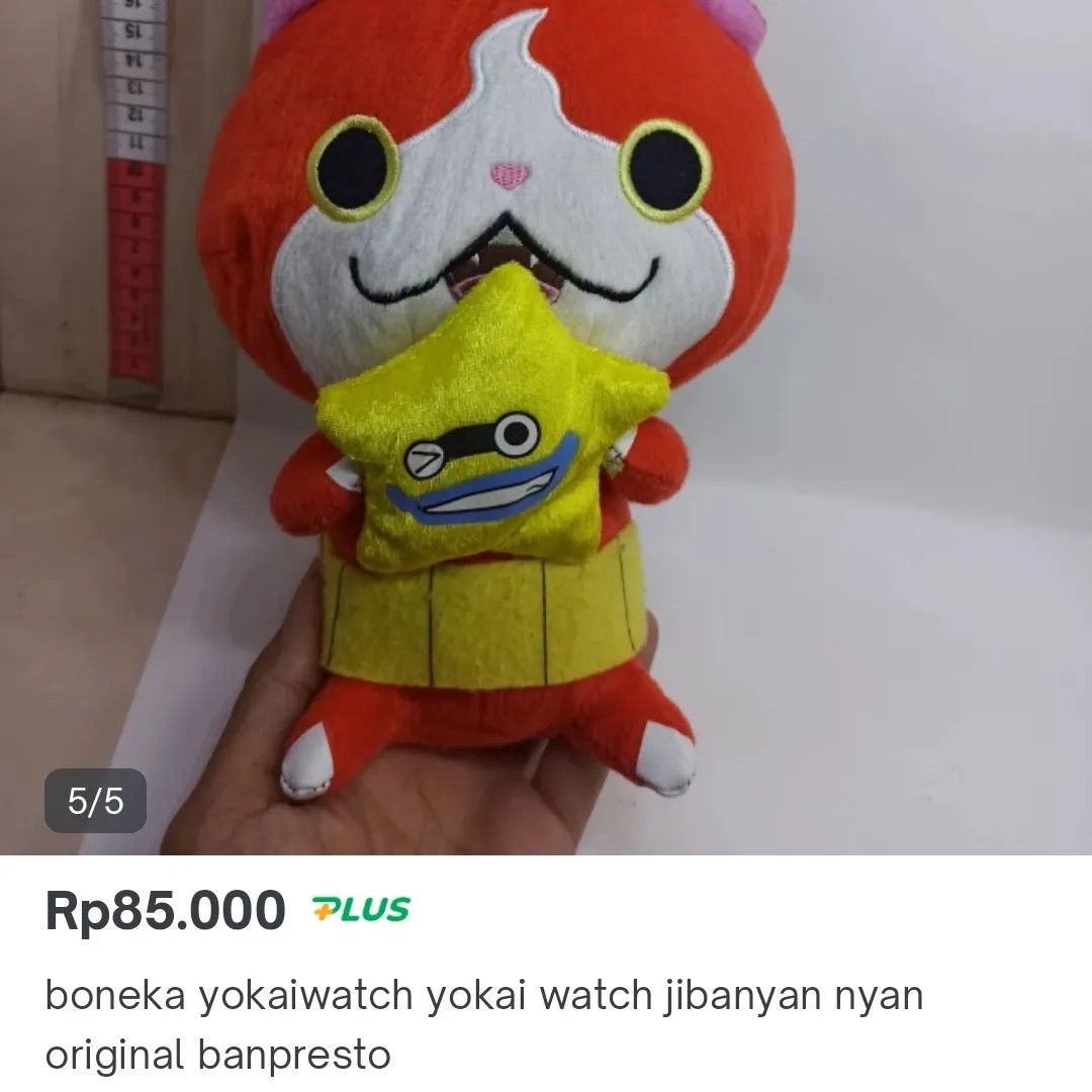 Boneka yokaiwatch yokai watch original jibanyan, Toys & Collectibles, Mainan di Carousell