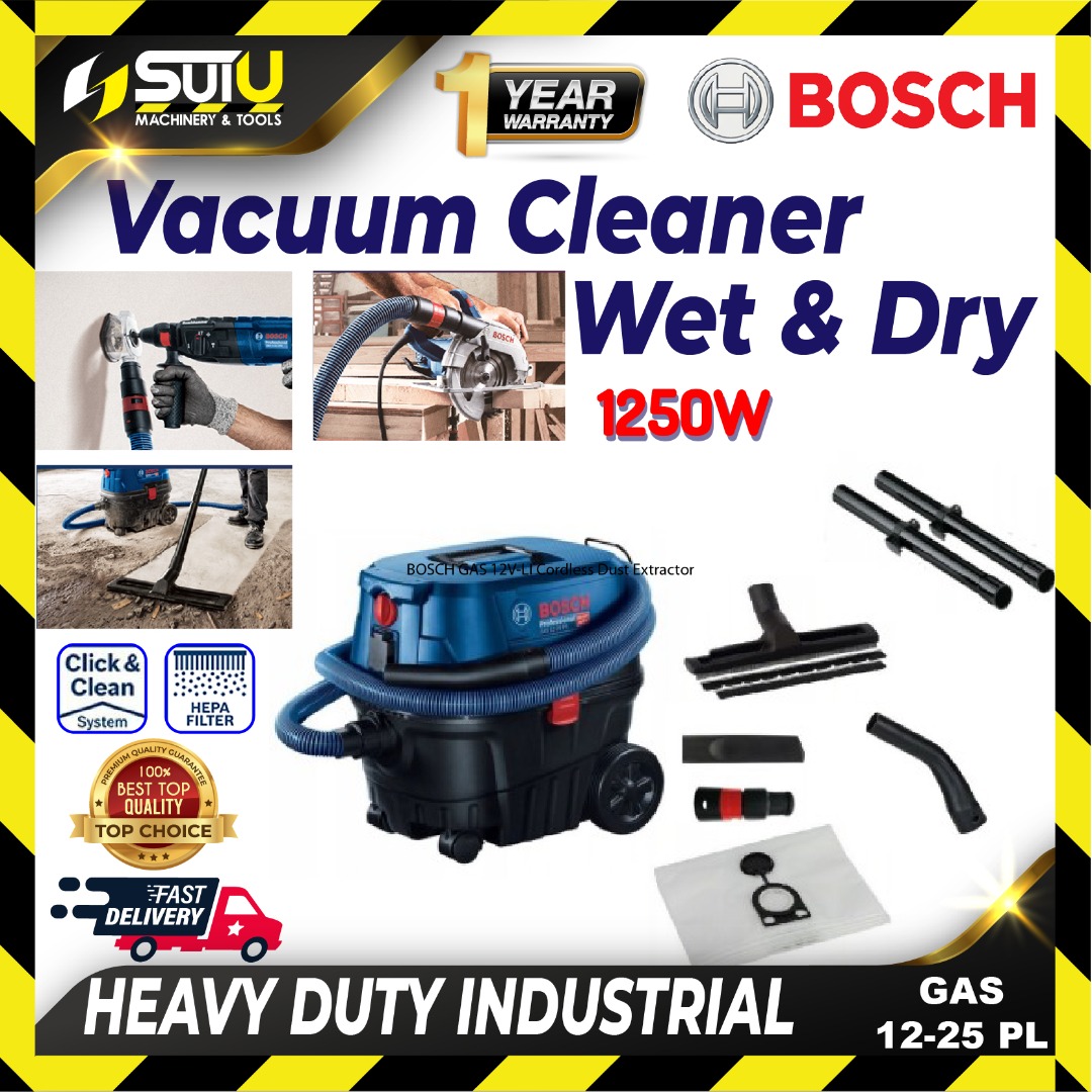 BOSCH GAS12-25PL / GAS 12-25 PL Professional Wet & Dry Vacuum Cleaner ...