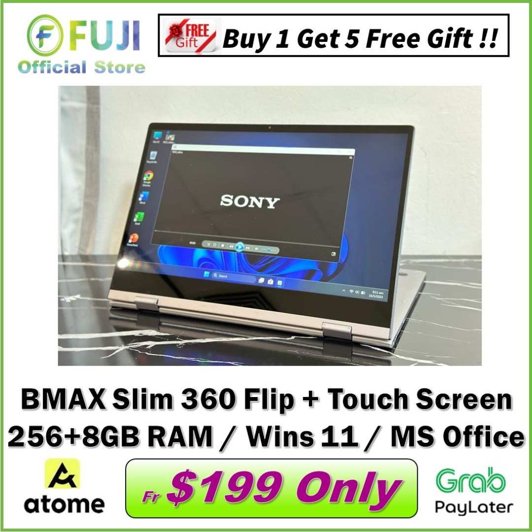 Brand New 360 Flip Touch Screen Laptop - 8GB RAM - 256GB SSD - Free MS ...