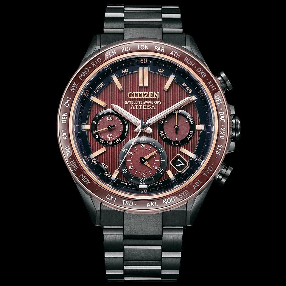 Brand New Citizen Attesa Burgundy Dial Super Titanium with DLC Coating ...