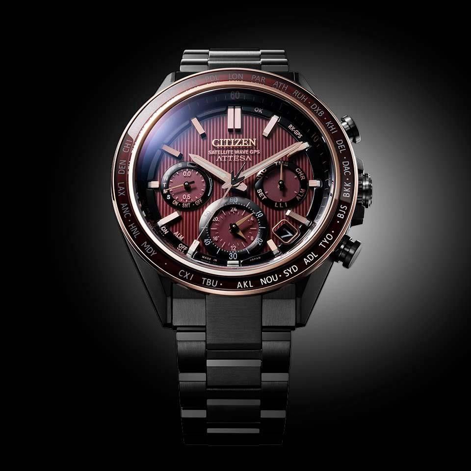 Brand New Citizen Attesa Burgundy Dial Super Titanium with DLC Coating ...