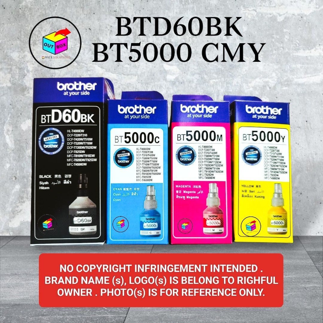 Brother BT6000Bk / BTd60Bk / Bt5000 Cyan Magenta Yellow on Carousell