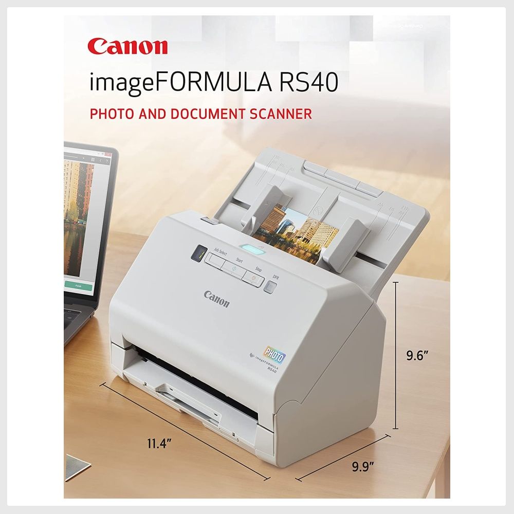 Canon imageFORMULA RS40 Photo and Document Scanner, with Auto Document ...