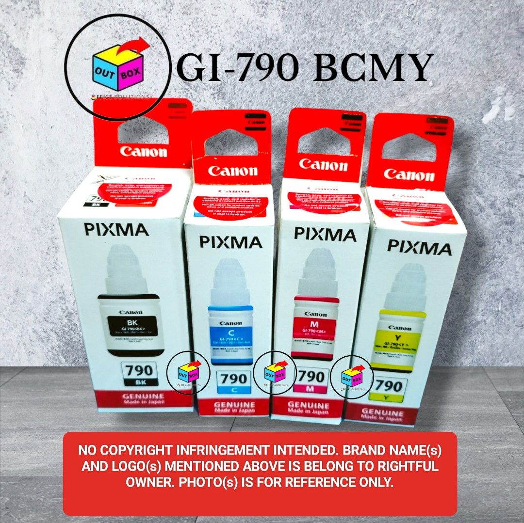 Canon Pixma GI790 ink bottle Black Cyan Magenta Yellow, Computers ...