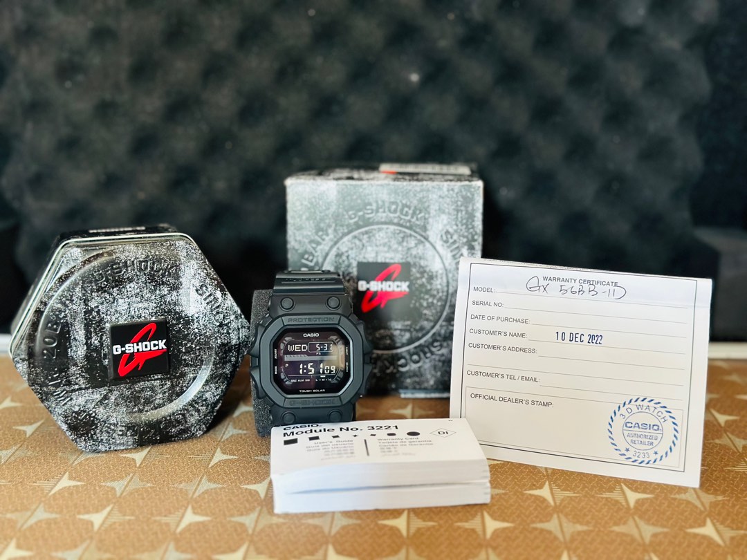 Casio G-Shock GX-56BB-1D with box and case, Men's Fashion, Watches ...