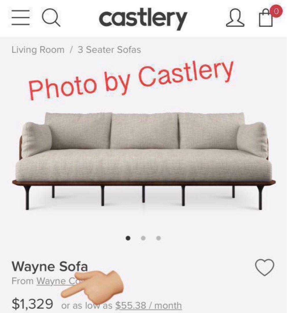 Castlery Wayne Sofa - 3 seater (can fit more), Furniture & Home Living ...