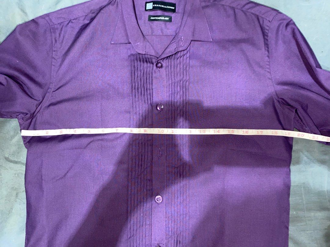 Chancellor 9000 purple long sleeves polo with ruffles, Men's Fashion ...