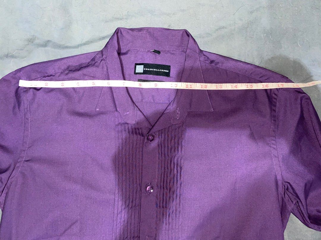 Chancellor 9000 purple long sleeves polo with ruffles, Men's Fashion ...