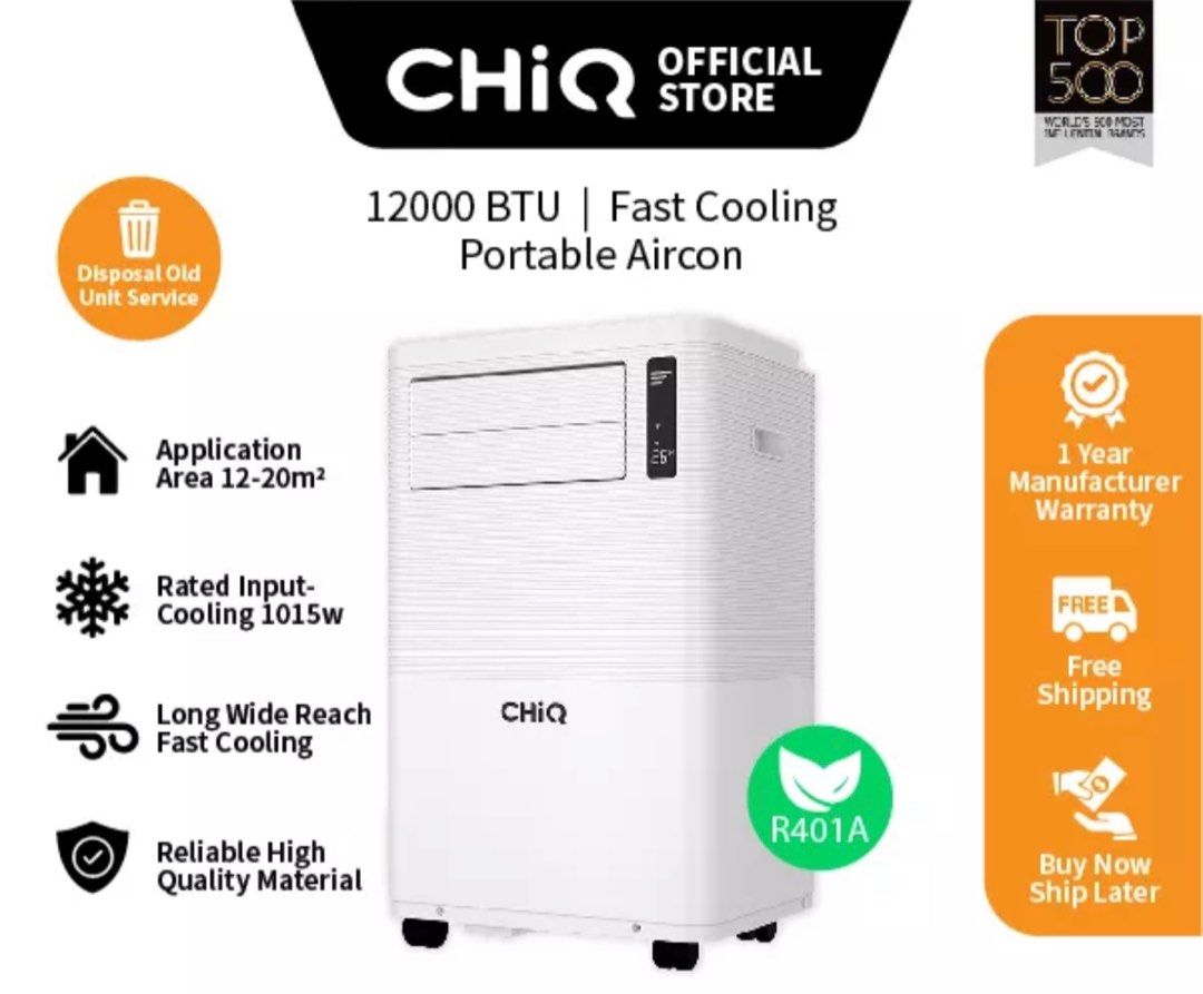 CHiQ 12000BTU portable aircon, TV & Home Appliances, Air Conditioners ...