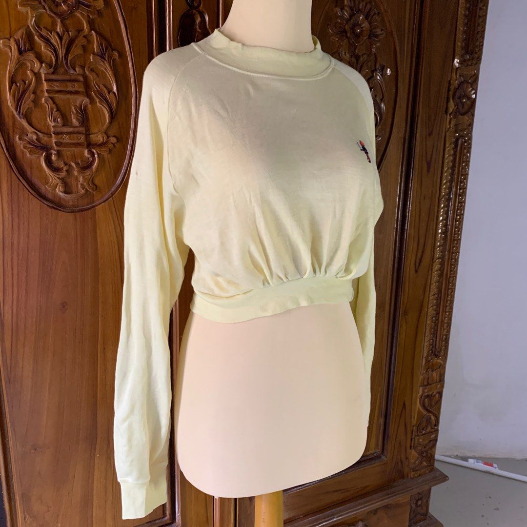 crop top lengan lanjang cotton, Fesyen Wanita, Pakaian Wanita, Atasan ...