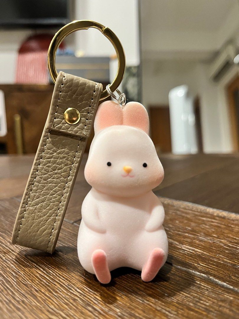 Customised grained leather key fob / keychain for Popmart figures ...