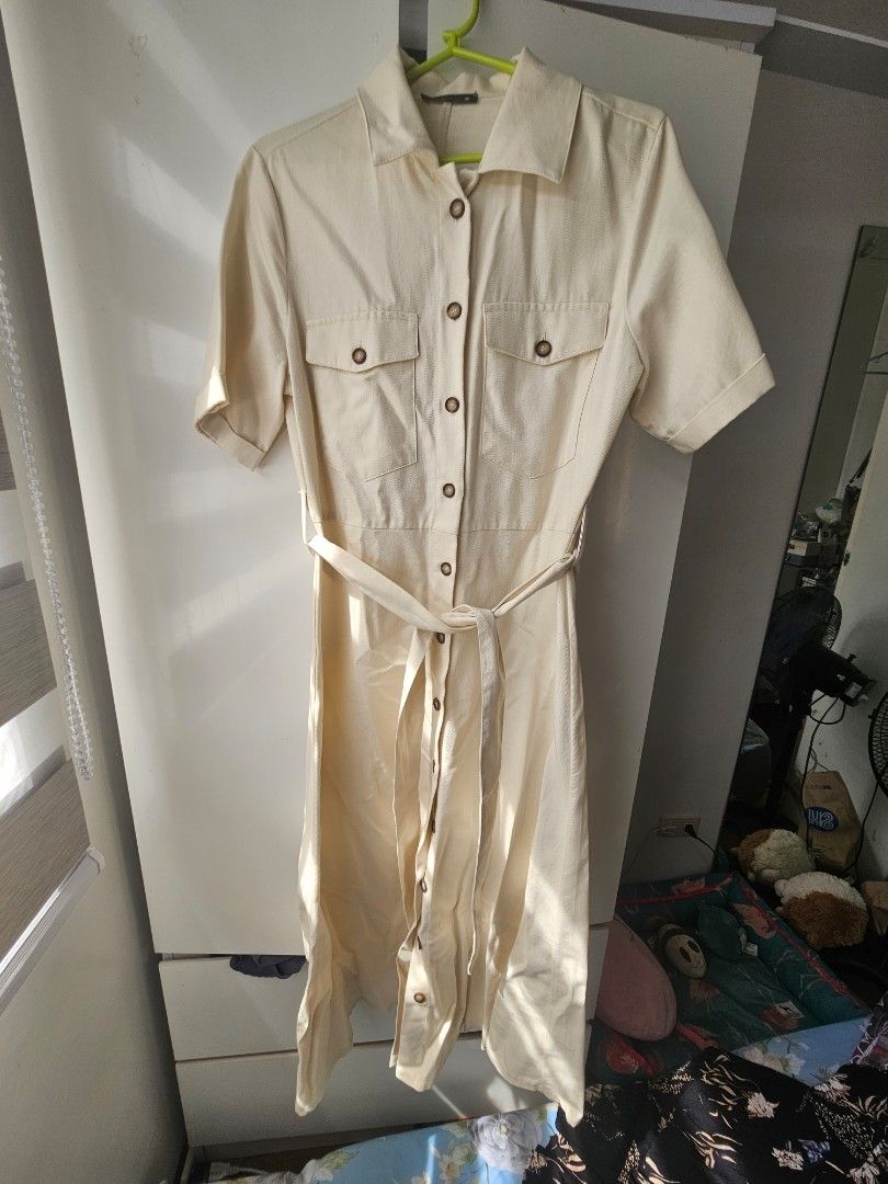 De Facto Cream Midi Dress, Women's Fashion, Dresses & Sets, Dresses on ...