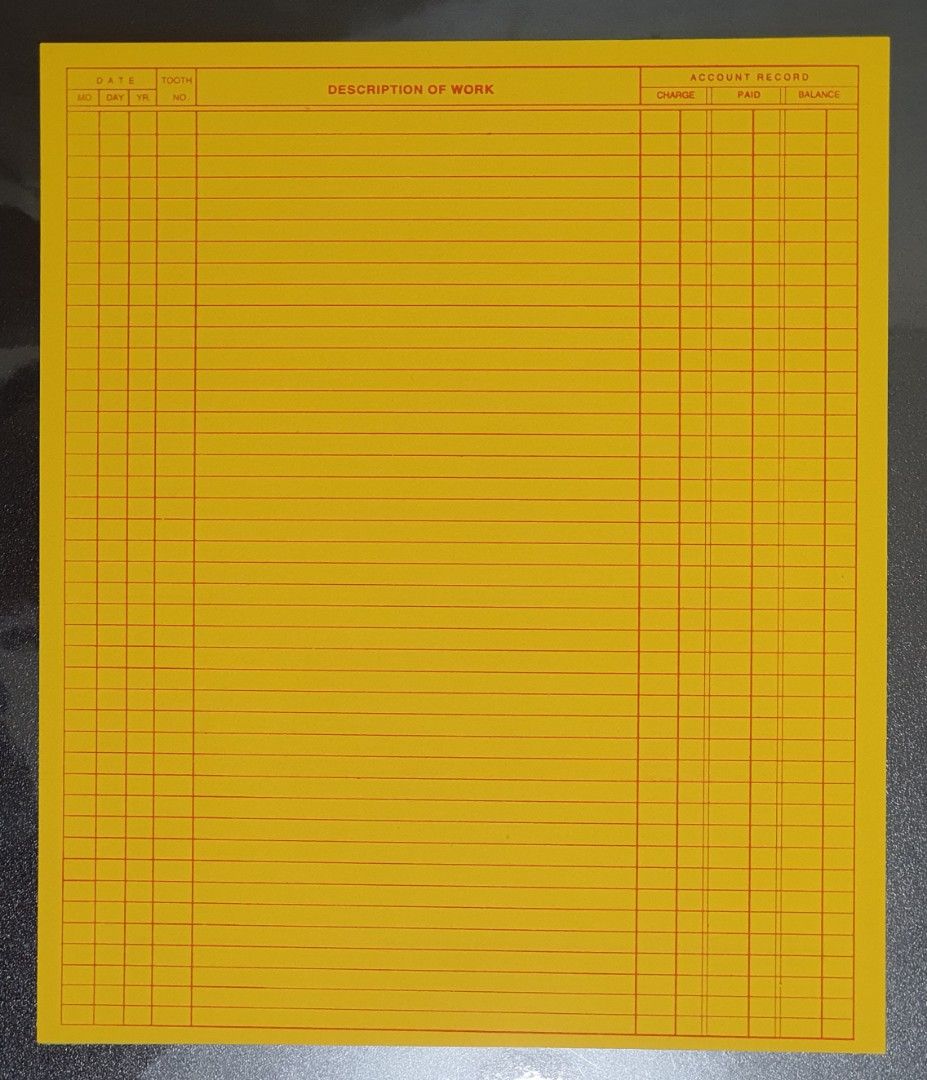 Dental Patient Record Card (Assorted Colors) on Carousell