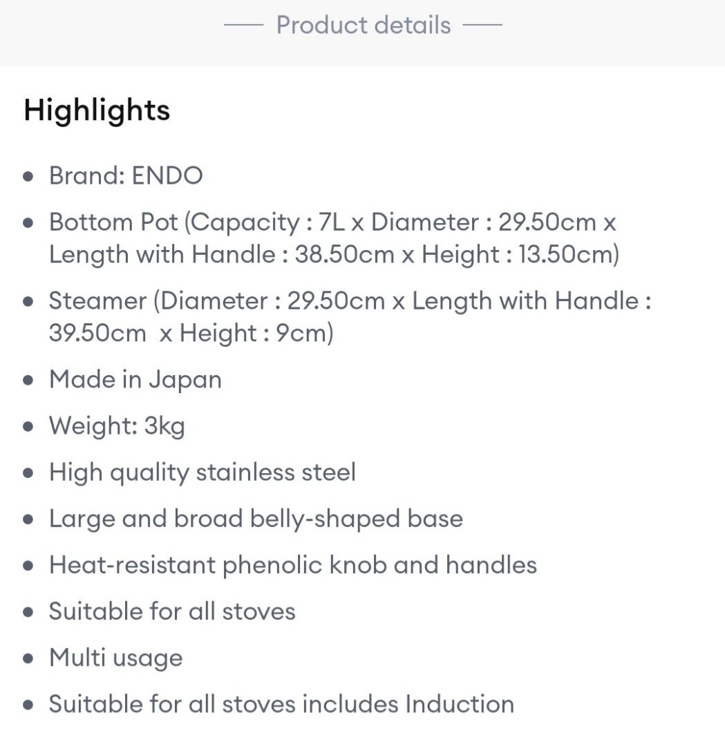 ENDO Japan 28cm 2 Tier S/S Steamer with glass lid, Furniture & Home Living, Kitchenware ...