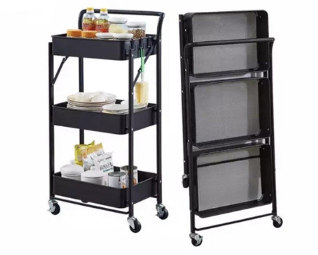 Foldable Kitchen Trolley, Furniture & Home Living, Furniture, Shelves ...