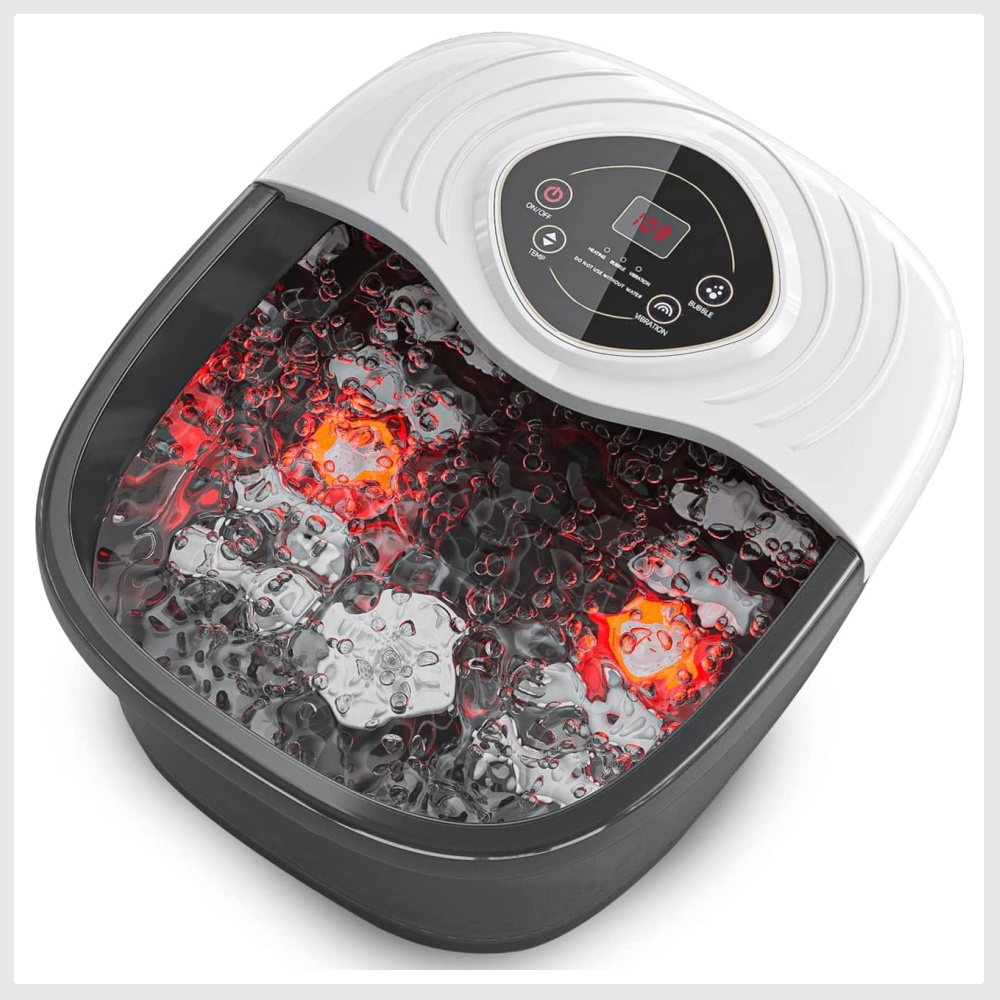 Foot Spa, Foot Bath Massager with Heat, Bubbles, Pumice Stone, Digital ...
