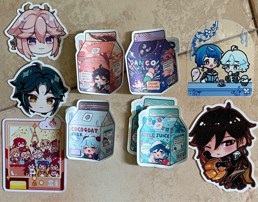 Genshin impact stickers, Hobbies & Toys, Memorabilia & Collectibles, J ...