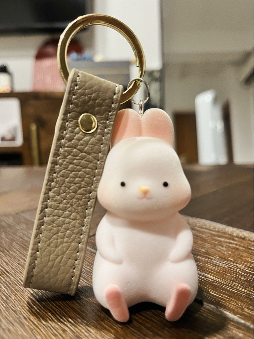 Customised grained leather key fob / keychain for Popmart figures ...