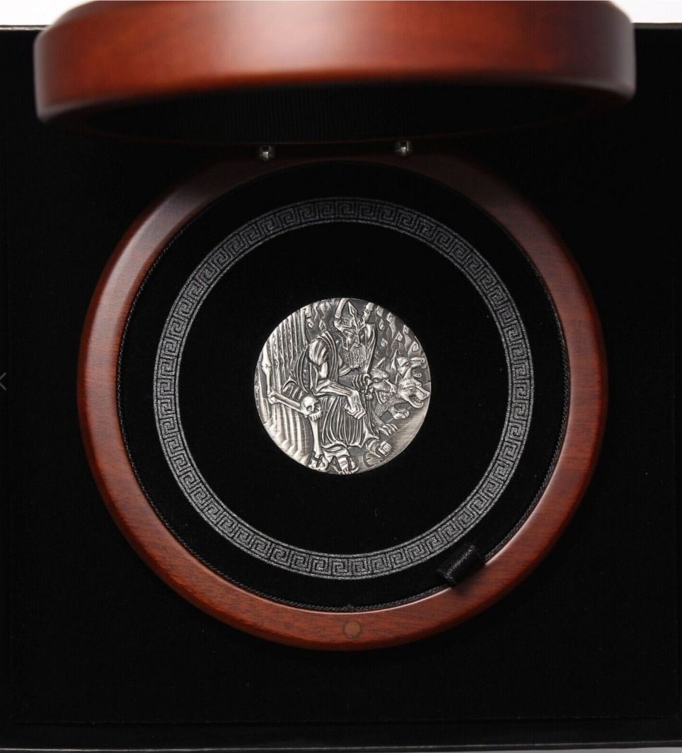 HADES Gods of Olympus High Relief 2 Oz Silver Coin 2$ Tuvalu 2014 ...