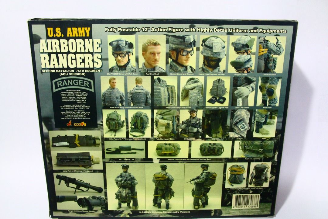 HOT TOYS US Army Airborne Rangers Second Battalion 75th Regiment (ACU ...