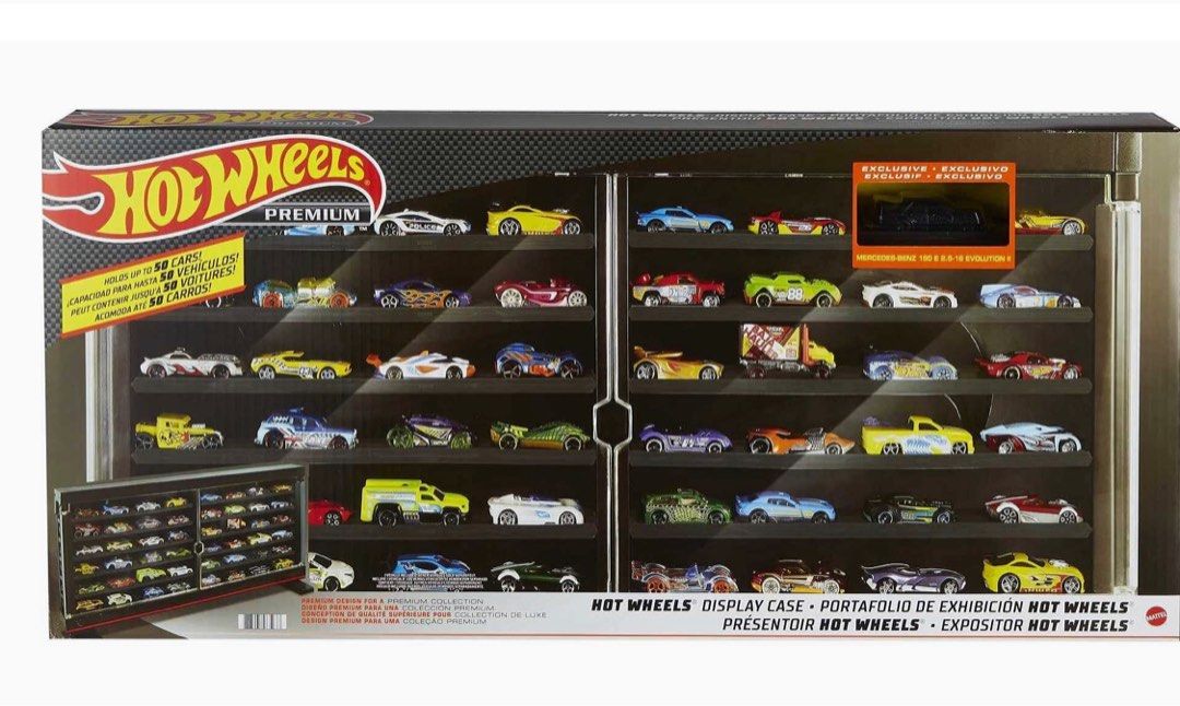 Hot Wheels Display Case with Exclusive Mercedes-Benz 190E 1:64 can fit ...