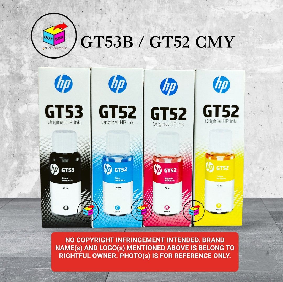 HP Gt53 Black / GT52 Cyan Magenta Yellow, Computers & Tech, Printers ...