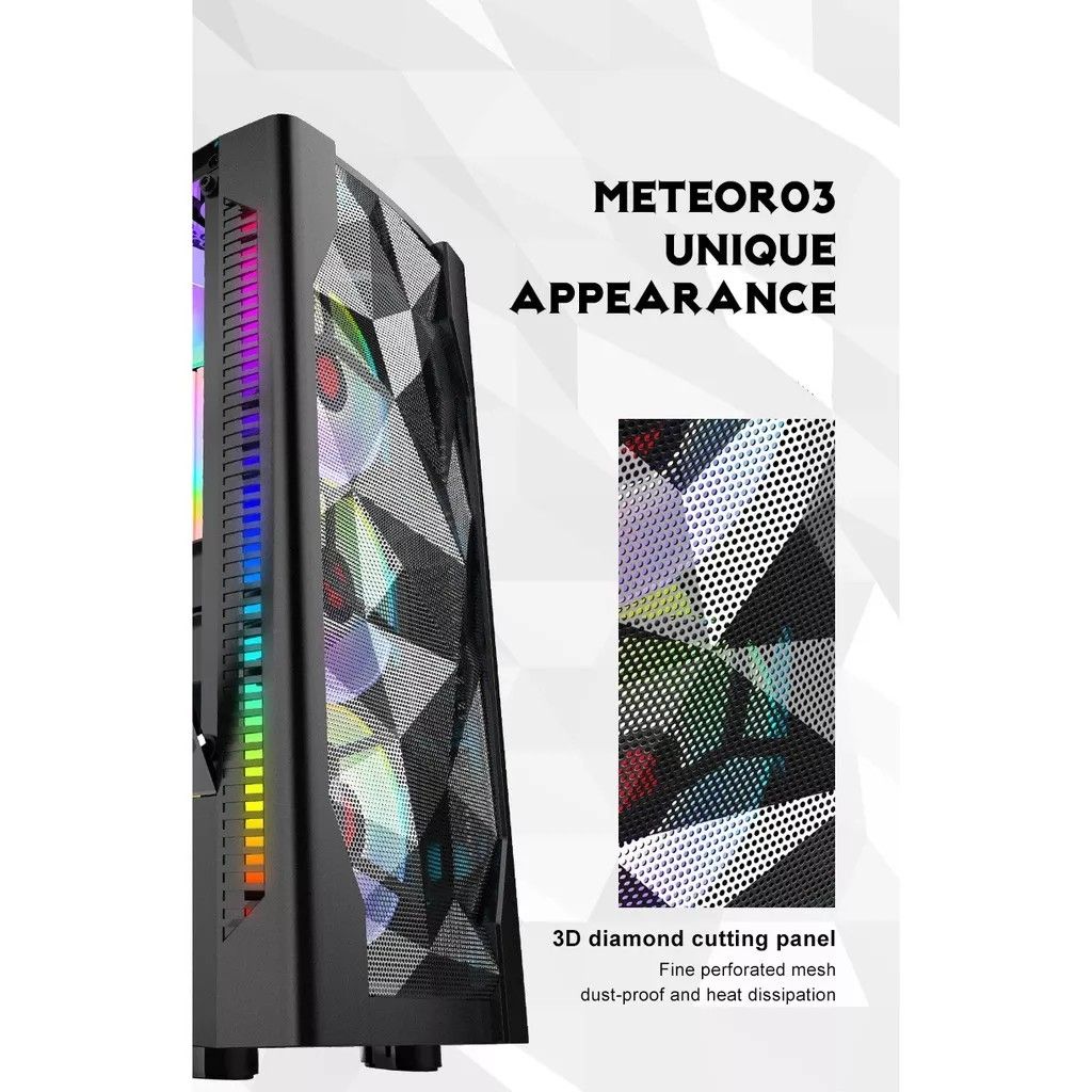 InPlay Meteor 03 /01 White Mid Tower Gaming Case PC CASE Desktop ...