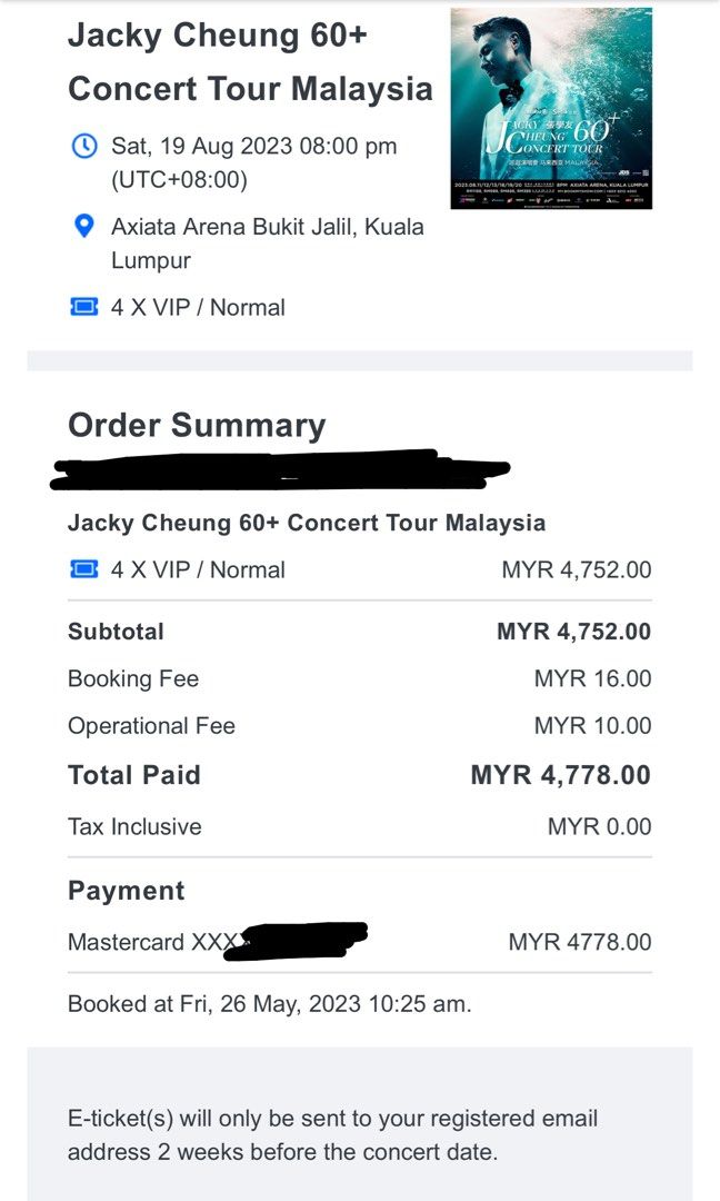 Jacky Cheung 60+ Concert Tour, Tickets & Vouchers, Event Tickets on Carousell