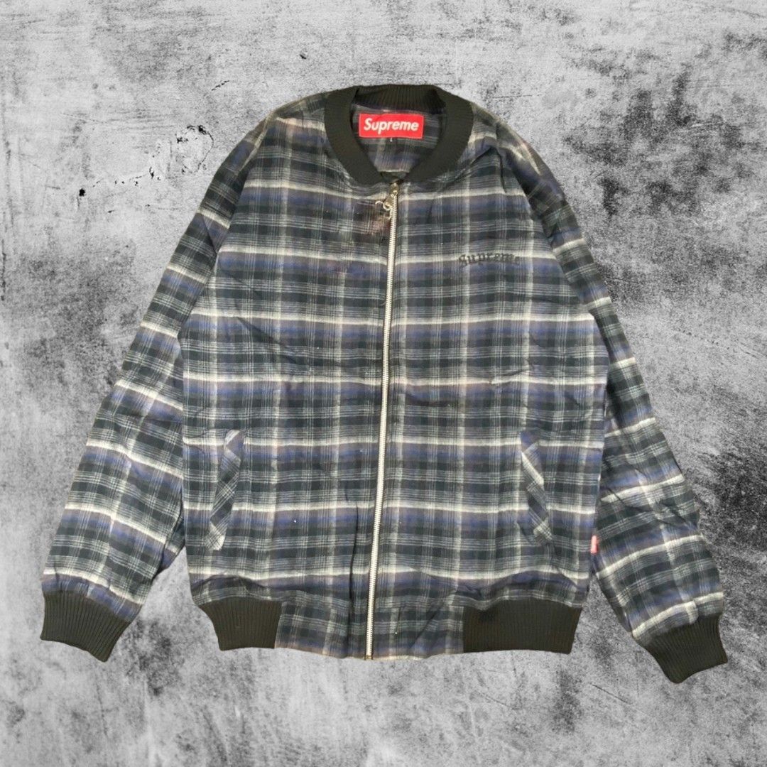 Jaket Zipper Supreme Flanel, Fesyen Pria, Pakaian , Baju Luaran di ...