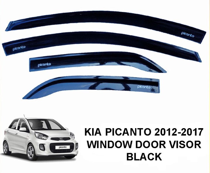 Kia Picanto 2012 to 2017 OEM Window Door Visor Black, Car Parts ...