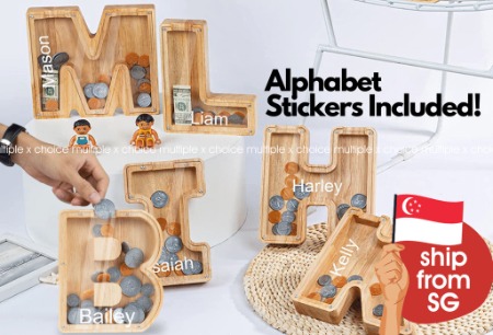 Letter & Animal Alphabet Coin Bank with Customised Stickers, Hobbies ...