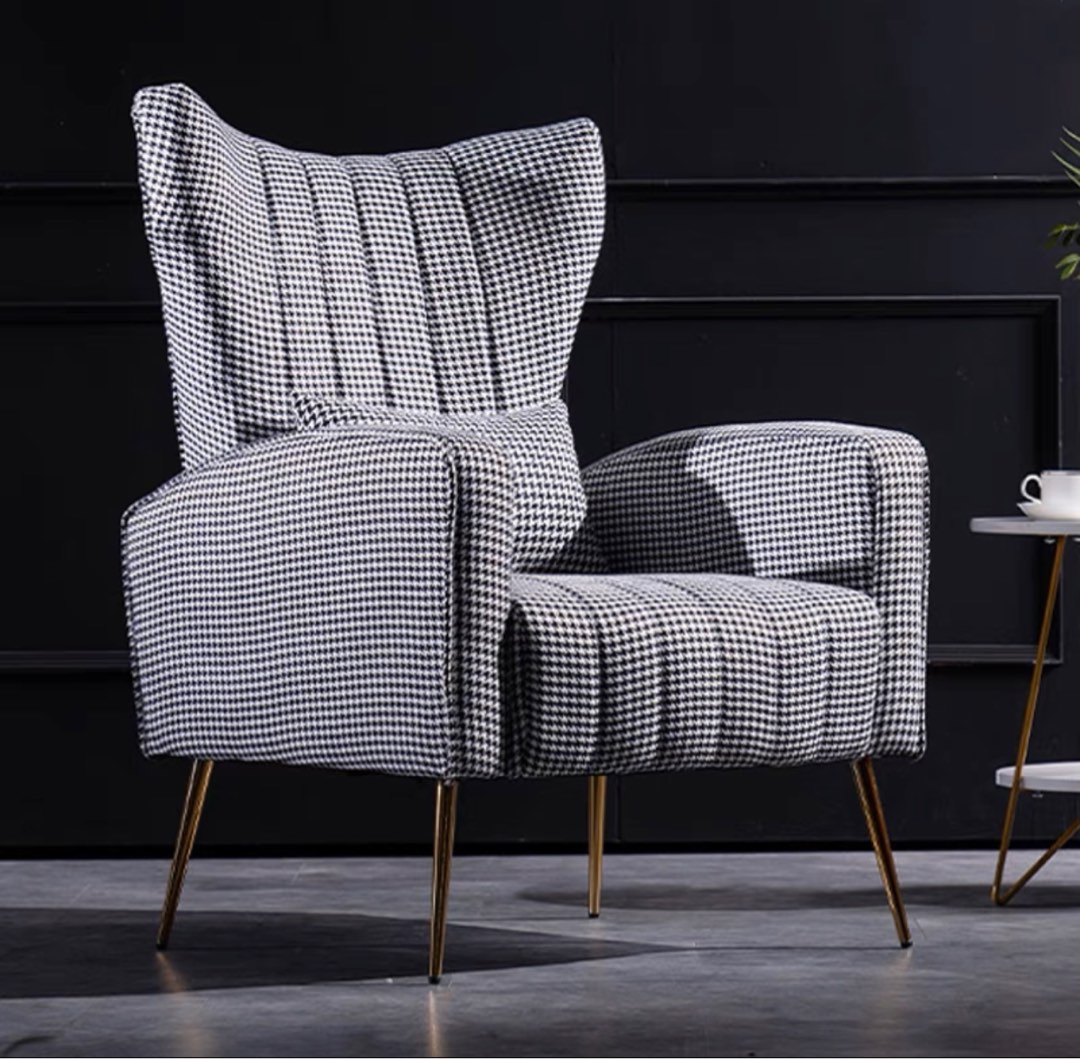 BNEW Modern Minimalist Houndstooth Lounge Arm chair!, Furniture & Home ...