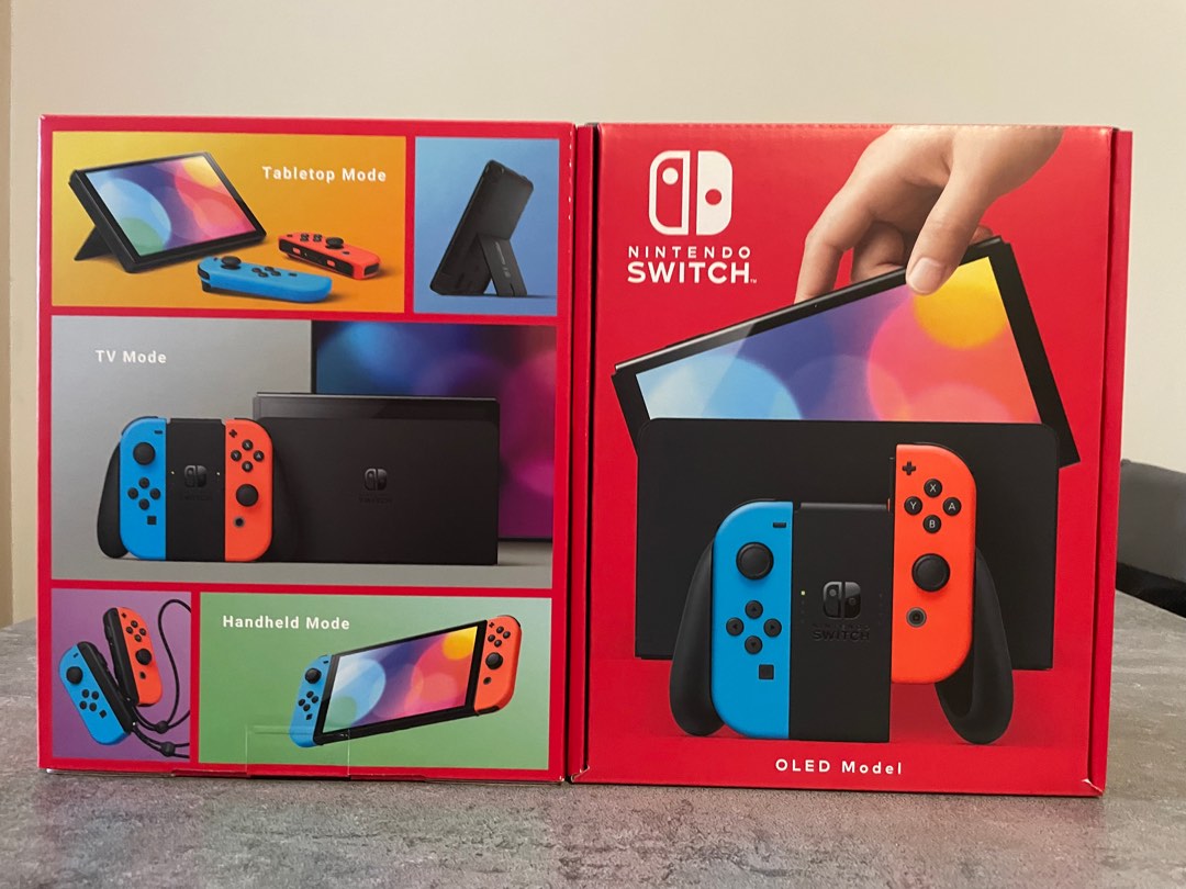 LOCAL SG NEW Nintendo Switch OLED console Neon Red Blue, Video Gaming ...