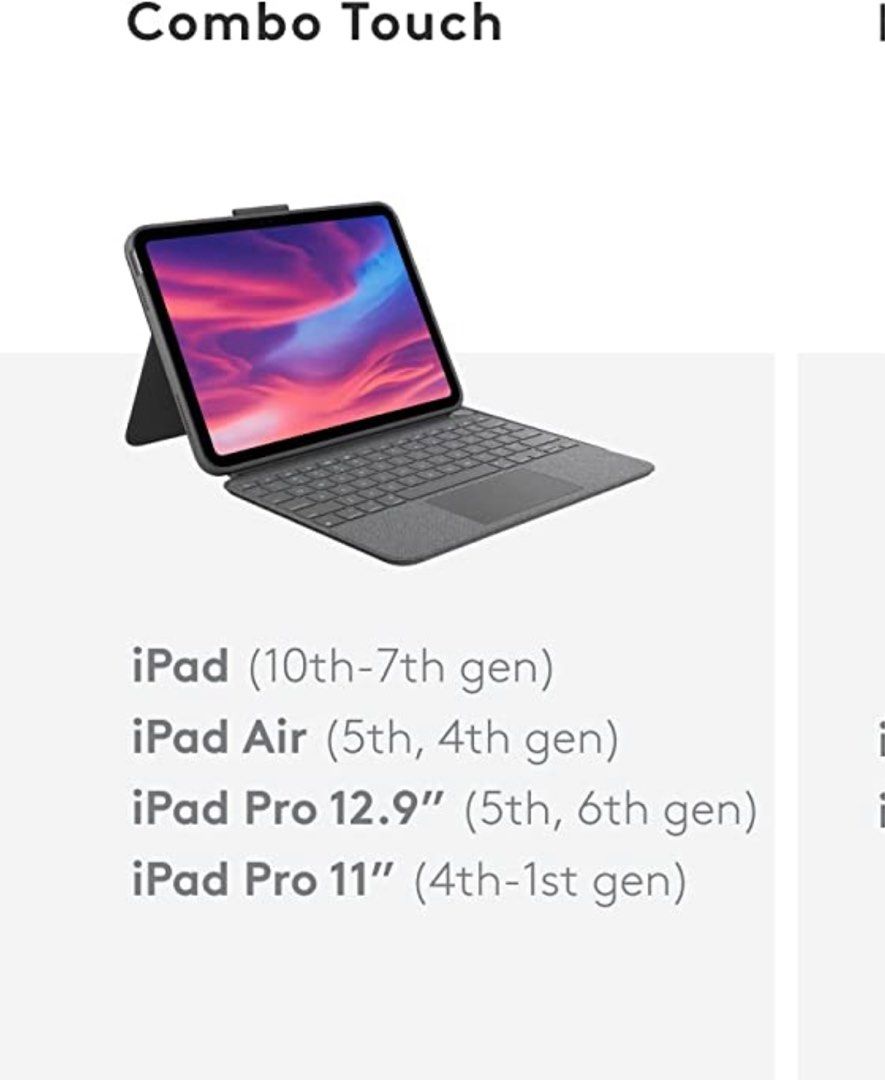 Logitech Combo Touch iPad Pro 12.9 inch (3rd gen) Keyboard Case ...