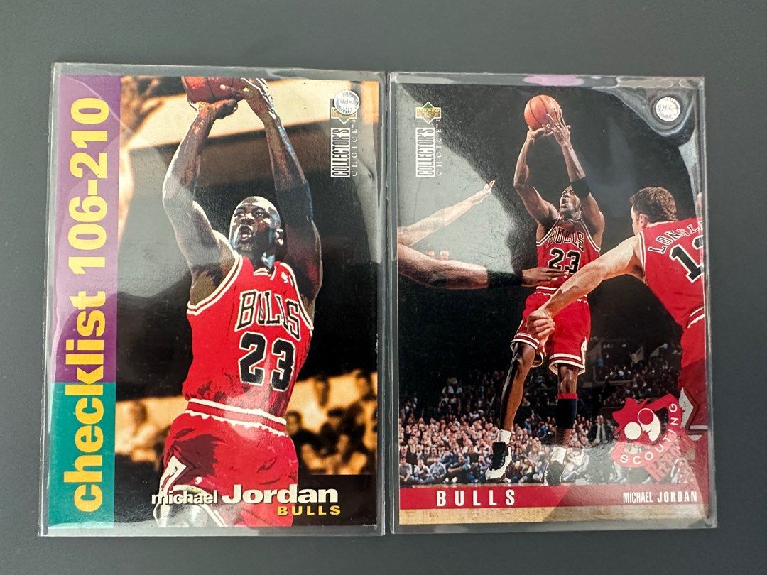Lot of 2 collectors choice nba basketball Michael Jordan checklist ...