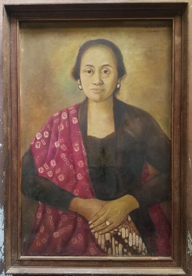 Lukisan Karya Old Master Sapto Hoedoyo `Ibu Jang Tertjinta` 31 Mei 1965 ...