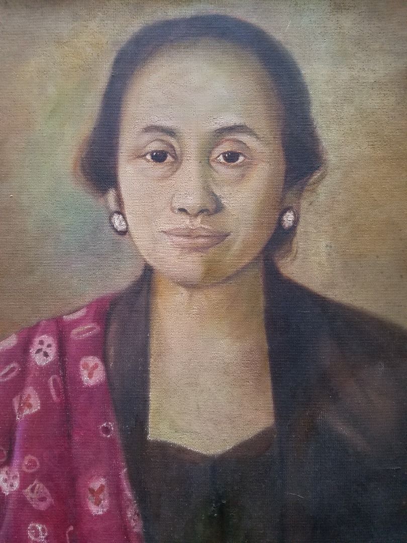Lukisan Karya Old Master Sapto Hoedoyo `Ibu Jang Tertjinta` 31 Mei 1965 ...
