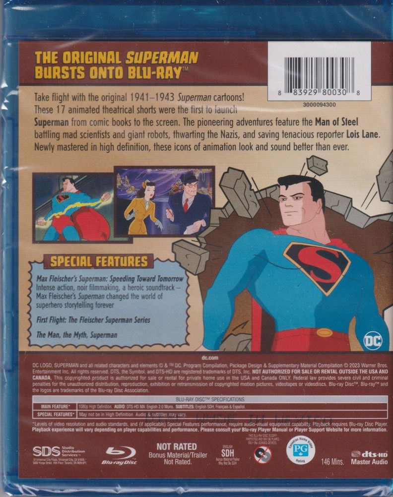Max Fleischer's Superman 1941-1943 Blu ray / Bluray, Hobbies & Toys, Music & Media, CDs & DVDs ...