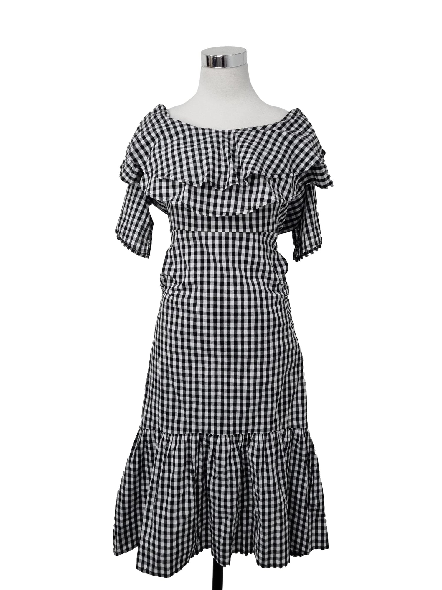 MDS Checkered Black And White Dress, Women's Fashion, Dresses & Sets ...