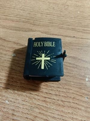 Miniature - Black Mini Holy Bible, printed snippets of Genesis, Exodus ...