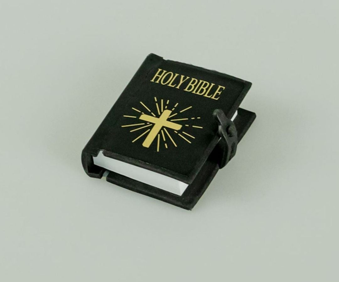 Miniature - Black Mini Holy Bible, printed snippets of Genesis, Exodus ...