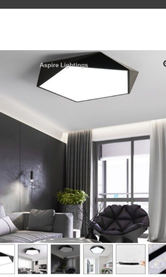 Modern LED Ceiling Light Pentagon, Furniture & Home Living, Lighting ...