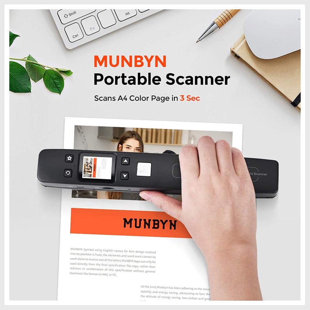 MUNBYN Portable Scanner, Photo Scanner for Documents Pictures Texts in ...