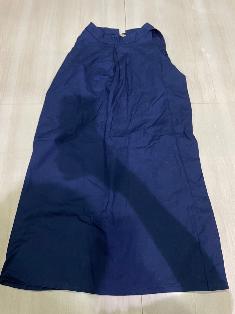 Navy Blue Halter work/formal/office Dress / Top, Women's Fashion, Tops ...
